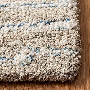 SAFAVIEH Micro-Loop Collection 4' x 6' Light Grey/Ivory MLP178F Handmade Premium Wool Area Rug