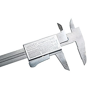 LLDSIMEX Self-Locking Auto Clamp Stainless Steel Vernier Caliper 0-6 Inch/0-150mm Manual Caliper 0.001"/0.02mm High Precison Caliper