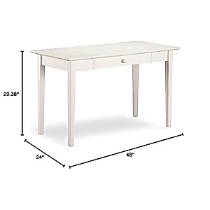 Atlantic Furniture AH12102 Shaker Desk with Drawer, White,H-79282
