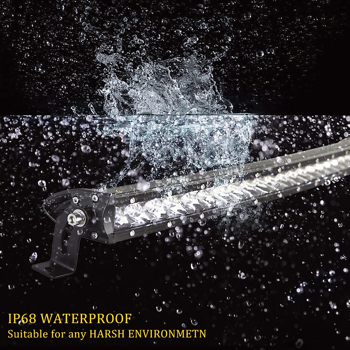 26inch LED Light Bar,120W Curved Single Row, Spot Flood Combo, IP68 Waterproof LED Driving Fog Lamp, 12V 4WD Off Road Lighting, LED Work Lights for UTE ATV UTV SUV Boat Trucks (120W)