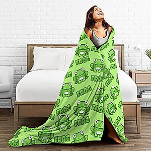 tiehrpr Frog Blanket Flannel Fleece Throw Blanket Kawaii Stuff for Bed Couch Sofa Chair 60"X50"
