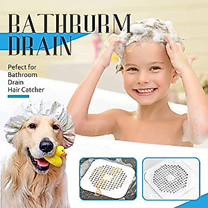Drain Clean Cover White,Square Drain Shower Cover, Silicone Hair Stopper with Suction Cup,Easy to Install and Clean Great for Hair Loss, Suitable for Bathroom,Bathtub,Kitchen 5 Pack(White)