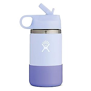 Hydro Flask 12 oz. Kids Wide Mouth Water Bottle with Straw Lid- Stainless Steel, Reusable, Vacuum Insulated
