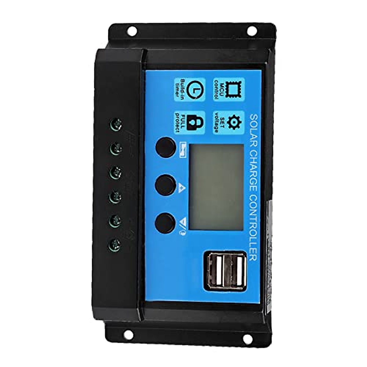 Aramox Solar Charge Controller, 12V-24V MPPT Solar Battery Solar Charge Controller PWM Controller 60A/50A/40A/30A/20A/10A(60A)