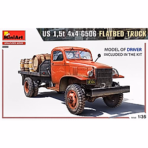 MiniArt MIN38056 1:35-US 1,5t 4x4 G506 Flatbed Truck, Molded Color