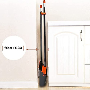 Broom and Dustpan/Dustpan with Broom Combo with 52" Long Handle for Home Kitchen Room Office Lobby Floor Use Upright Stand Up Broom and Dustpan Set for Home