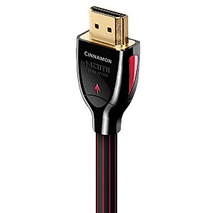 AudioQuest Cinnamon 1m (3' 4" feet) Black/Red HDMI Cable, Black; Red