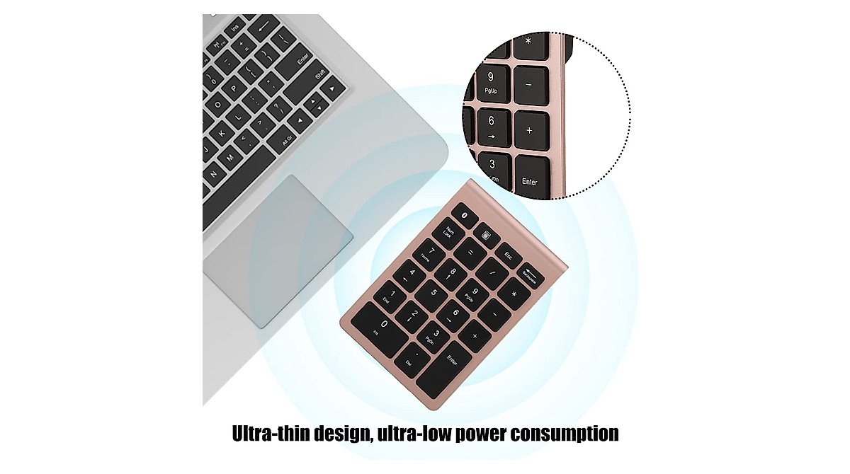 Sanpyl 22 Keys Bluetooth Numeric Keypad - Rose Gold