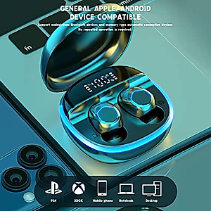 Wireless Bluetooth 5.2 Earphones with Charging Case Headphone Waterproof 9D Stereo Sports Earbuds Headsets with Microphone/Long Standby Time for Sports Gym (Black)