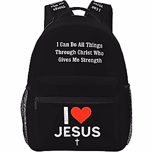 Christian Jesus Cross Backpack Casual Laptop Backpack Travel Daypack Bookbag for Outdoor Office Picnic Travel