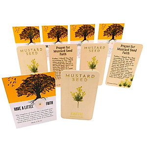 Mustard Seed Holy Card Bulk Pack Mixed 10 Pack Bundle Matthew 17:20 Faith Prayer and Cards with Seeds, 5 of Each