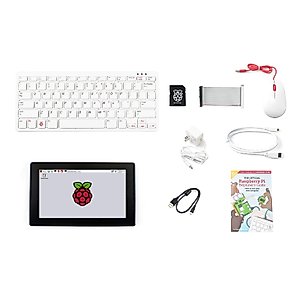 Waveshare Pi400 Kit Compatible with Raspberry Pi Bundle with 7inch HDMI Touch Display 1024×600 Pixels HDMI Port Up to 5-Point Capacitive Touch Support (9 Items)