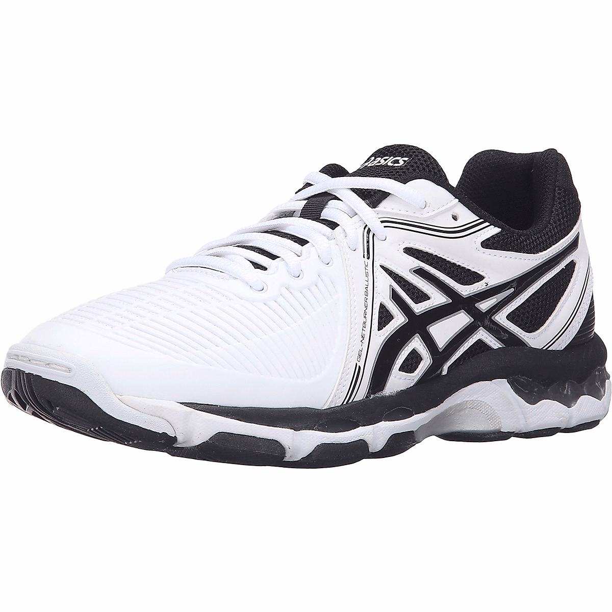 ASICS Women's Gel-Netburner Ballistic Volleyball Shoe, White/Black/Silver, 6.5 M US