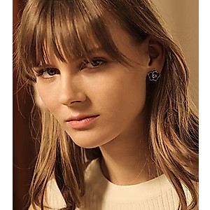 Flower Stud Earrings Hypoallergenic for Women - 18K Gold Plated Rose Earrings for Sensitive Ears, Nickel Free