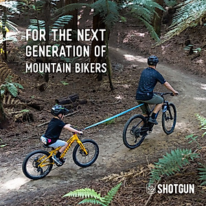 SHOTGUN Kids Ride MTB Tow Rope + Child Hip Pack Combo | Child Bike Stretch Bungee Cord Pull Behind Attachment - Hip Pack Combo