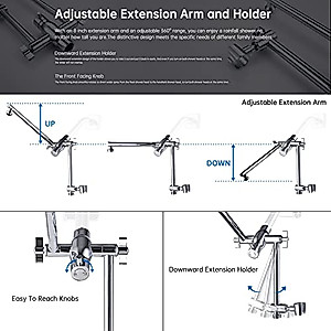 G-promise 8" Rain Shower Head with Handheld, 6+9 Setting Luxury 3-Way Combo with 11" Adjustable Extension Arm and Extra Long Stainless Steel Hose