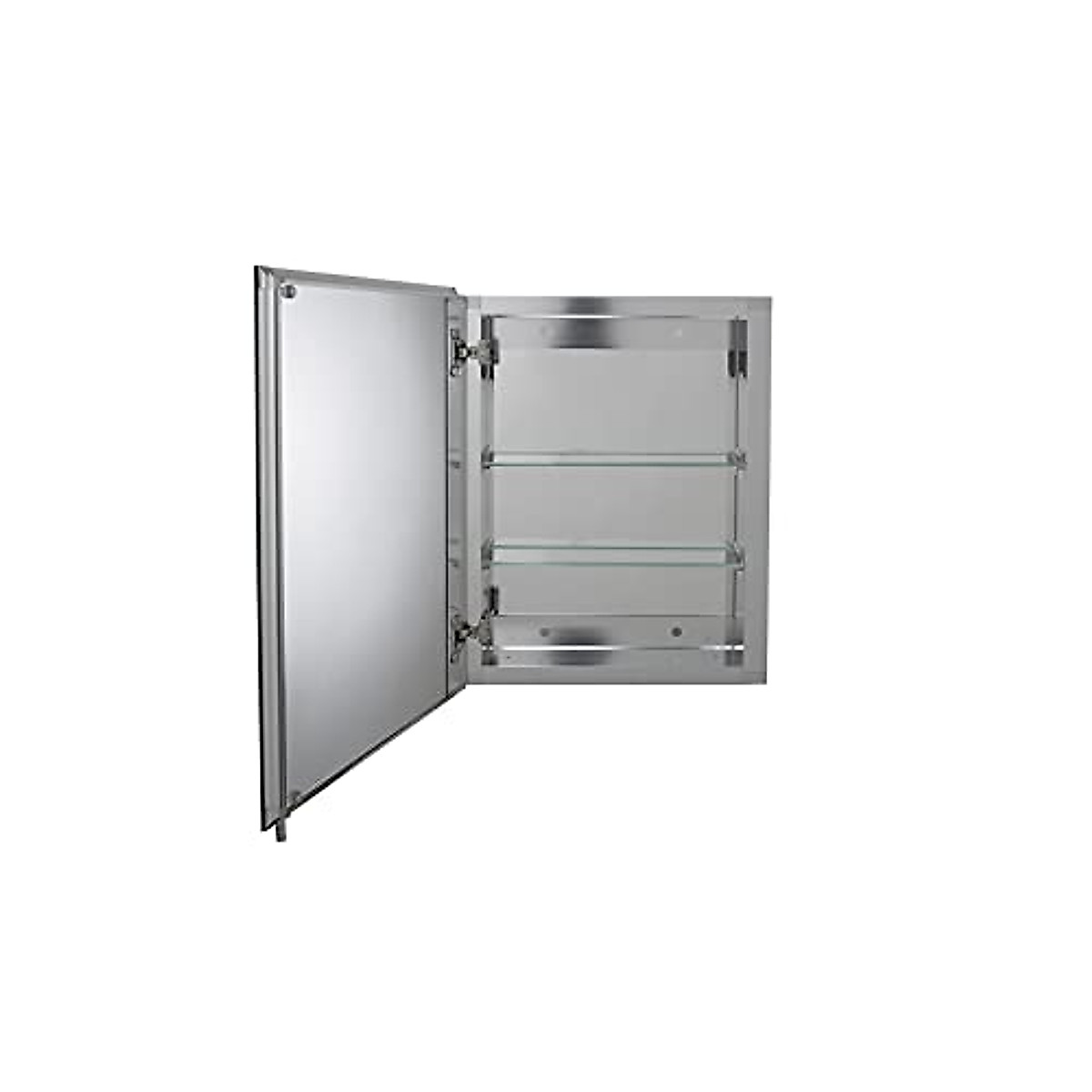 Croydex Winster 20-Inch x 16-Inch Recessed or Surface Mount Medicine Cabinet with Hang 'N' Lock Fitting System, Aluminum, Silver