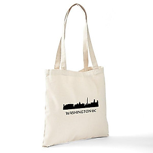 CafePress Washington DC Cityscape Skyline Tote Bag Natural Canvas Tote Bag, Reusable Shopping Bag