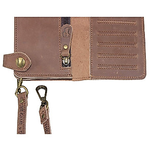 Baseballfan Super Quality New Vintage Cowhide Baseball Glove Leather Wallet with Centre Filed Pattern Wristlet Bag RFID Blocking Wallet in Gift Box for Lady's Gift