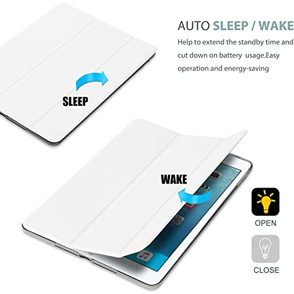 Cute Smiley Face Pattern Case Compatible with All Generations iPad Air Pro Mini 5 6 11 inch 12.9 10.9 10.2 9.7 7.9 Plastic Fabric Cover Slim Smart Stand auto Wake/Sleep SN566 (8.3" Mini 6th gen)