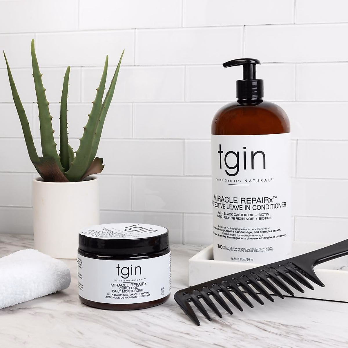 tgin Miracle RepaiRx Curl Food Daily Moisturizer for Curly, Coily and Wavy Hair, Moisturizing Curl Cream for Dry, Damaged Hair, 12 oz