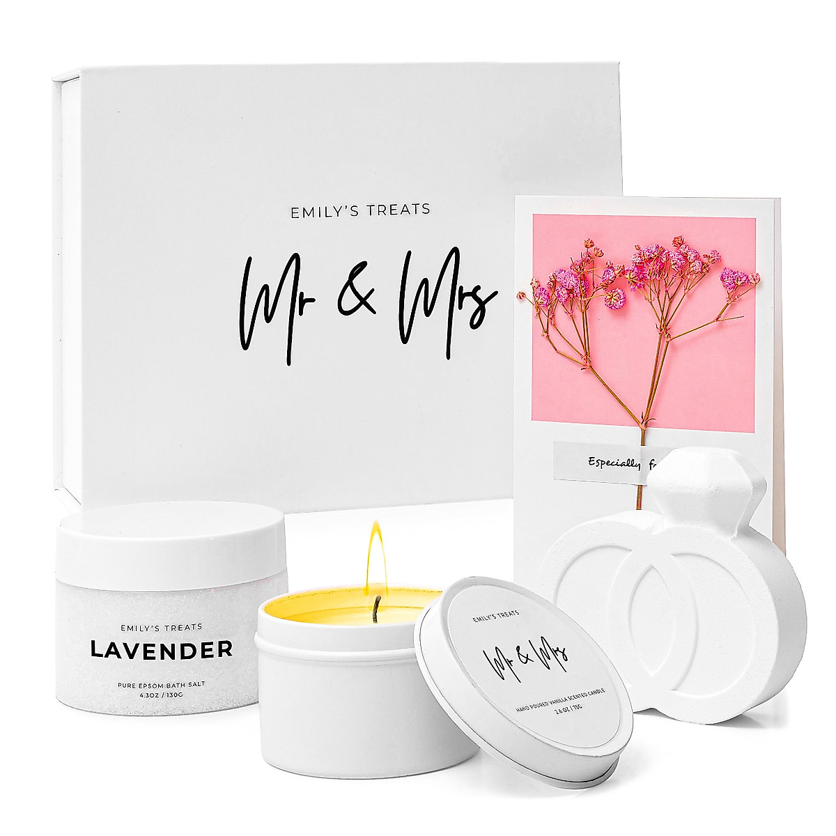 Wedding Gifts For Couples 2023-4 Pcs Bath Gift Box - Engagement Gifts For Couples, Mr And Mrs, Bride And Groom, Newly Engaged, Just Married, His And Hers, Bridal Shower, Newlyweds, Husband And Wife