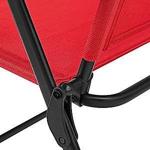 Square Set of 2 Outdoor Patio Steel Sling Folding Chair, Red