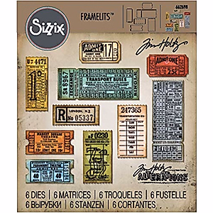 Sizzix, Multi Color, Thinlits Die Set , Ticket Booth by Tim Holtz, 6 Pack, One Size