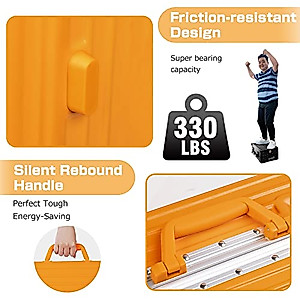 AnyZip Carry On Luggage Aluminium Frame Suitcase PC ABS Hard Shell TSA Lock No Zipper 20In Orange