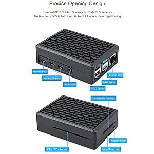Waveshare Aluminum Grid Grooved Case for Raspberry Pi 4 Inner Heatsink Pillars