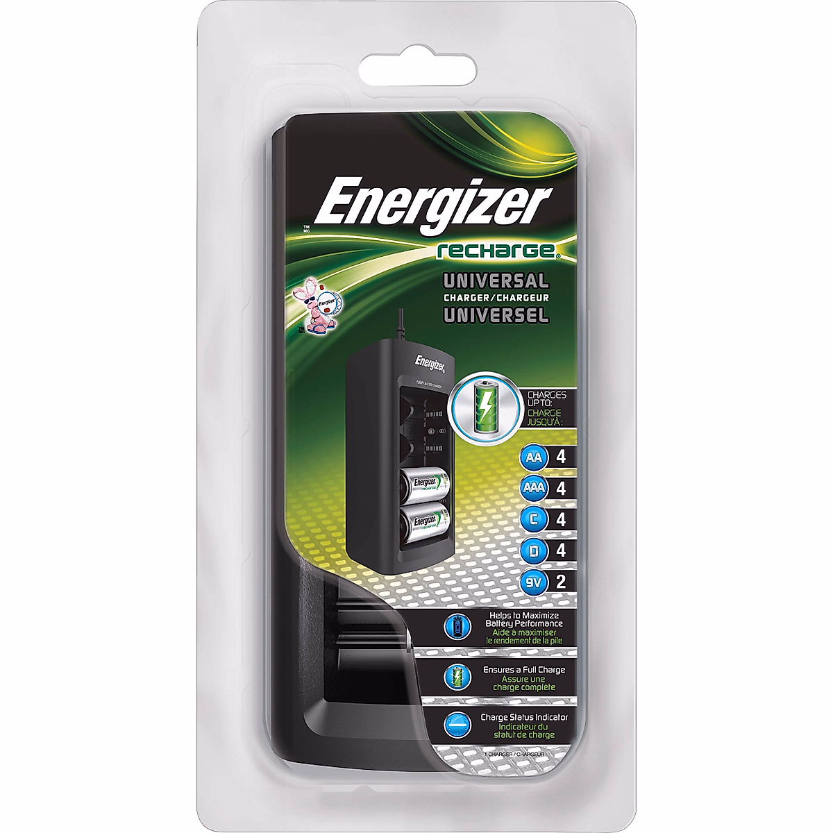 Energizer Products - Energizer - Family Battery Charger, Multiple Battery Sizes - Sold As 1 Each - Charges AA, AAA, C, D and 9V batteries