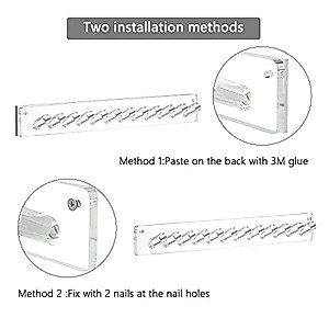 AITEE Necklace Holder, Acrylic Necklace Organizer Wall Mounted with 12 Hooks, for Hanging Necklace, Jewelry, Bangles, Bracelets and Rings, Best Gifts for Girls and Women(2 PACK)