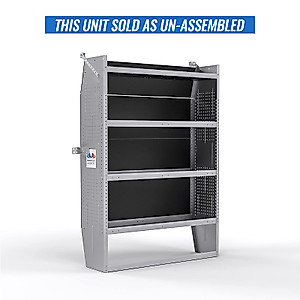 AA Products SH-6004 Steel Mid/High Roof Van Shelving Storage System Fits Transit, NV, Promaster and Sprinter, Van Shelving Units, 42''W x 60''H x 13''D