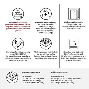 Bestar Cielo Full Murphy Bed with Nightstands and Floating Shelves (99W) in Rustic Brown and White, Sleeping Arrangement for Multipurpose Room