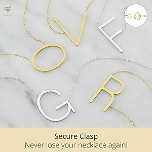 MAX + STONE Block 10k Yellow Gold Letter Necklace for Women | Personalized Gold Initial Necklace for Women | Real Gold Pendant Necklace with Initial Letter J on an 16-18 inch Cable Chain