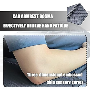 UGSHY Pack-1 Universal Car Armrest Box Mat, Fiber Leather Embossing, Waterproof Armrest Cover Center Console Mat, Fit for Most Car, SUVs, Truck (Black)