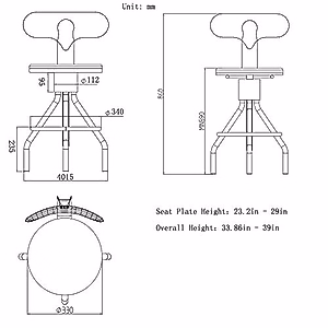 Diwhy Industrial Vintage Bar Stool,Kitchen Counter Height Adjustable Pipe Stool,Cast Iron Stool,Swivel Bar Stool with Backrest,Metal Stool,Silver,Fully Welded Set of 2 (Wooden Top)