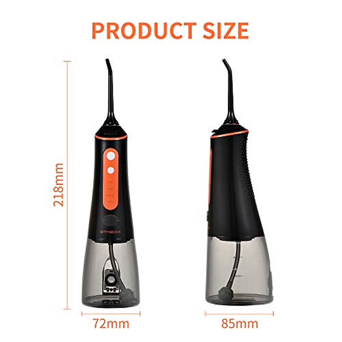 Water Flosser Cordless Teeth Cleaner, Portable Rechargeable IPX7 Waterproof Water Flossers for Teeth with 4 Modes 5 Jet Tips, Dental Oral Irrigator for Home & Travel - 300ML Detachable Water Tank.