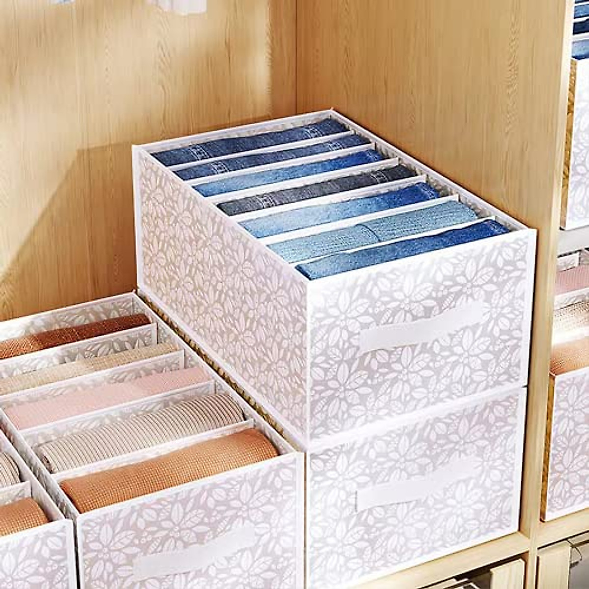 ZGWAUYYDS Dresser Organizer - Set of 7 Drawer Organizers for Clothing, Bra and Underwear Organizer Bins for Bedroom Organization, Breathable, Easy Assemble, Foldable, for Lingerie, Sock, Tie ETC