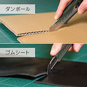 NT Cutter Heavy-Duty snap Off Blade Utility Knife with 0.6mm Extra Thick Blade, Screw-Lock System, Olive Green, 1 Knife (L5506P)