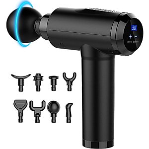 Kelices Massage Gun Deep Tissue Percussion Handheld Body Back Muscle Massager with 8 Massage Heads and LCD Touch Screen for Athletes