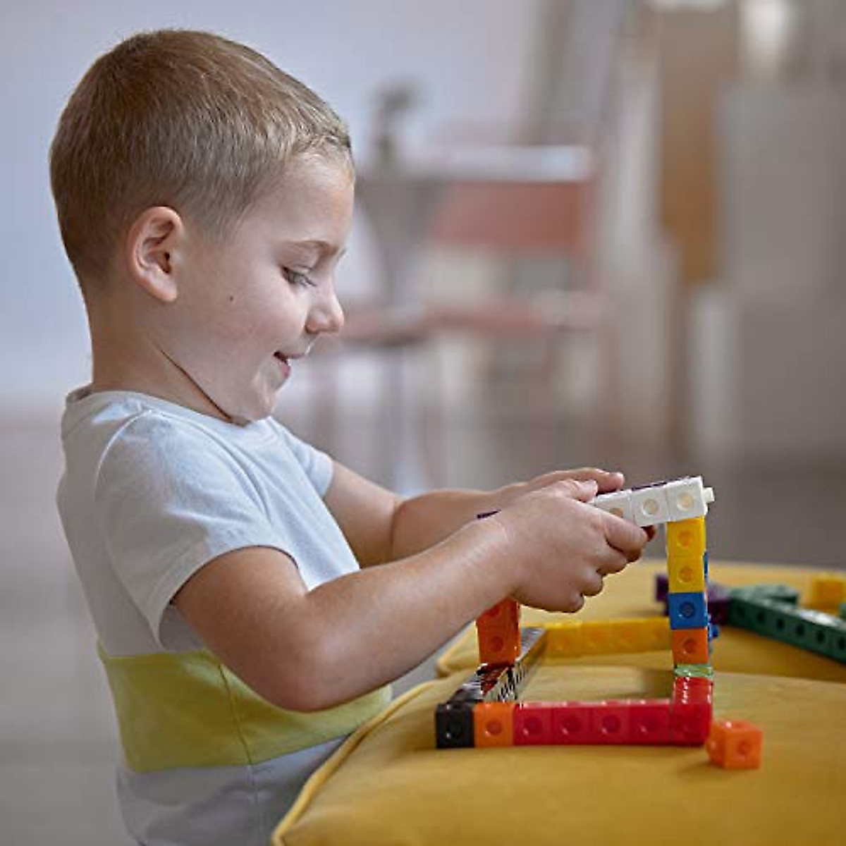 edxeducation Linking Cubes - Set of 100 - Connecting and Counting Snap Blocks for Construction and Early Math - For Preschool and Elementary Aged Kids