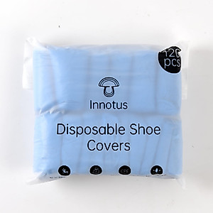 120 PCS Shoe Covers Disposable Non Slip, Waterproof, Recyclable Shoe Booties, Larger Fit - All Sizes Up To 13 US Men - shoe covers for indoors