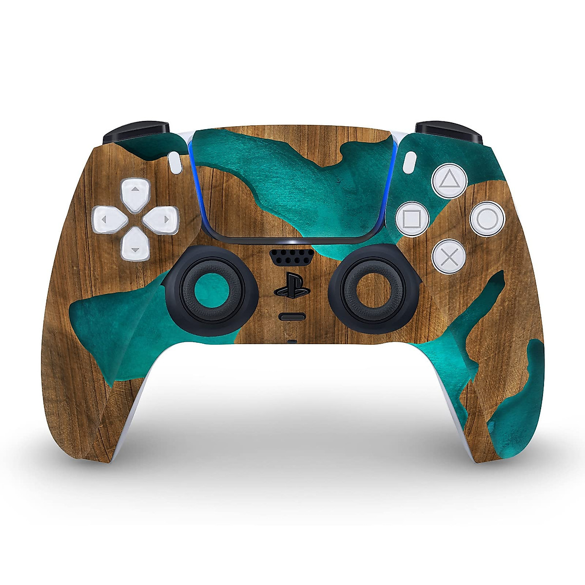 Head Case Designs Officially Licensed Alyn Spiller Aqua Art Mix Vinyl Faceplate Sticker Gaming Skin Case Cover Compatible with Sony Playstation 5 PS5 Disc Edition Console & DualSense Controller