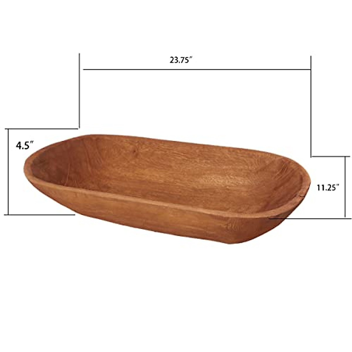 Athaliah Large Wooden Dough Bowls 23.75'',Hand Carved Rustic Long Wood Dough Bowl Wooden Decorative Bowl Farmhouse Large Wooden Bowls for Dining Table Centerpiece Decor