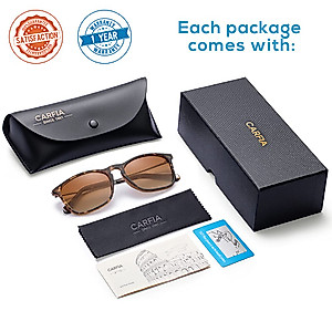 CARFIA Classic Square Polarized Sunglasses for Men UV Protection Driving Fishing Golf Outdoors Sun Glasses