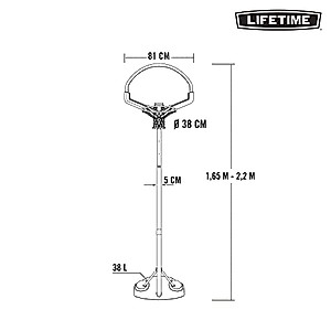 Lifetime 90022 32" Youth Portable Basketball Hoop, Red/Black