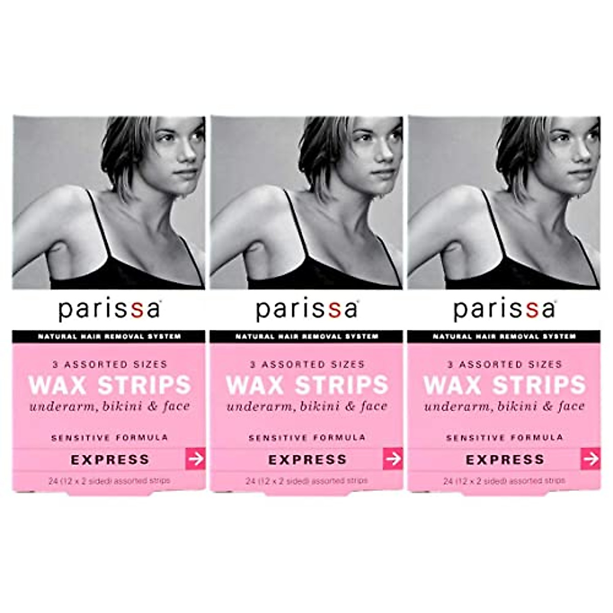 Parissa Assorted Size Wax Strips (24 strips), Pack Of 3