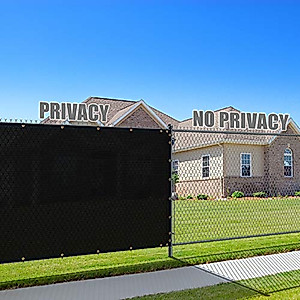 ShadeMart 8' x 50' Black Fence Privacy Screen Windscreen Shade Fabric Cloth HDPE, 90% Visibility Blockage, with Grommets, Heavy Duty Commercial Grade, Cable Zip Ties Included (We Customize Size)