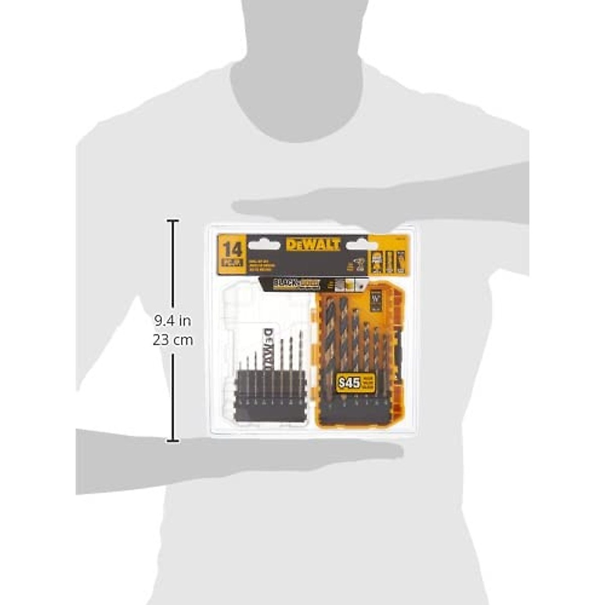 DEWALT Drill Bit Set, Black and Gold, 14-Piece (DWA1184)